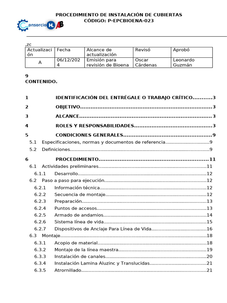 Instalación Segura de Cubiertas Bioena | PDF | Andamio