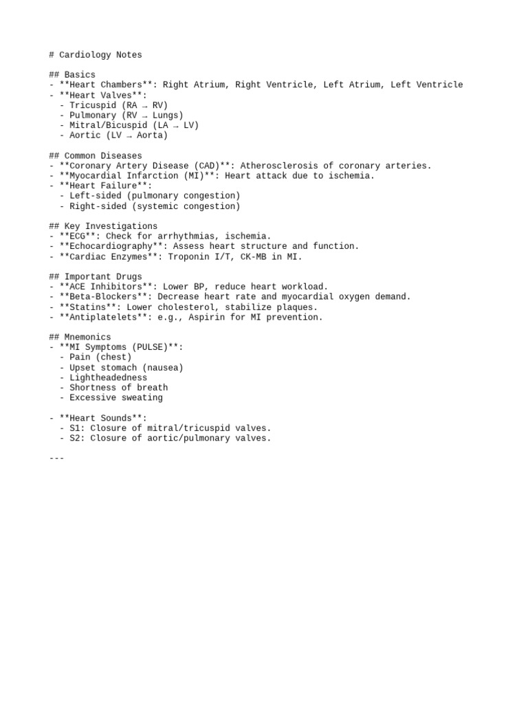 Cardiology Pdf