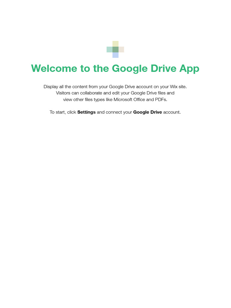 Integrate Google Drive with Wix Site | PDF