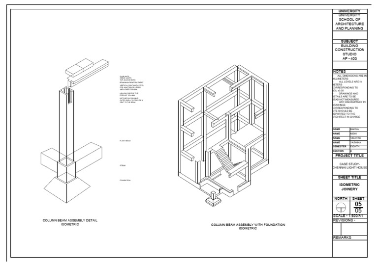 Isometric Column Beam Assembly Detail | PDF | Beam (Structure) | Column