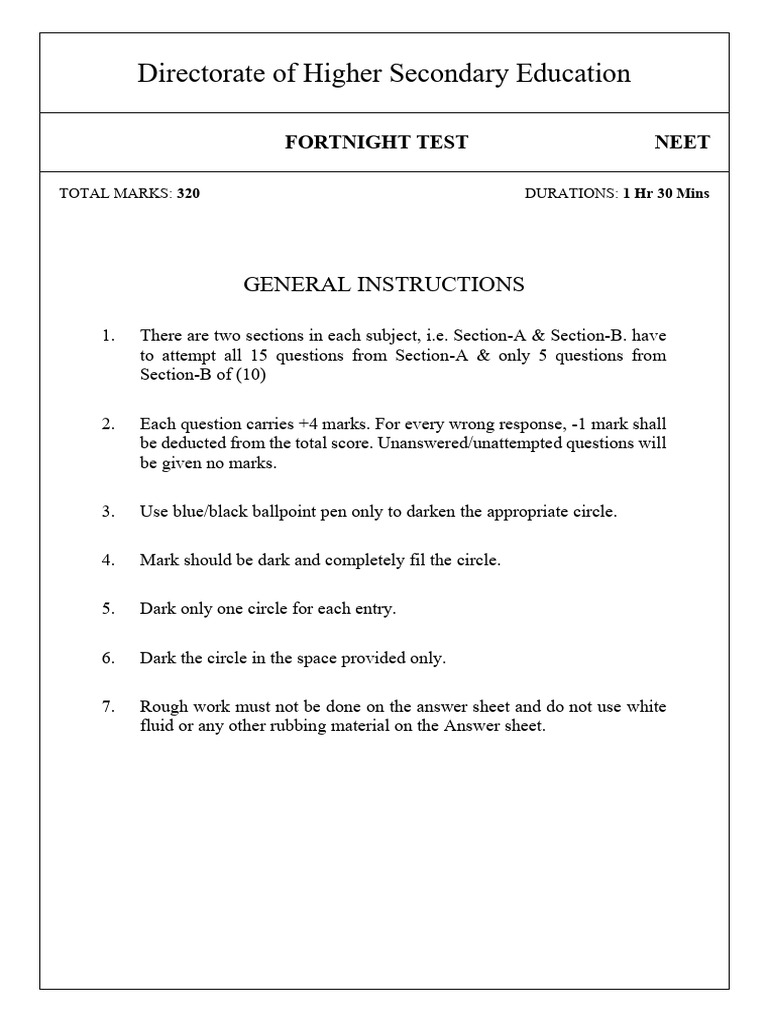 Fortnight Test Neet Feb | PDF | Acceleration | Tension (Physics)