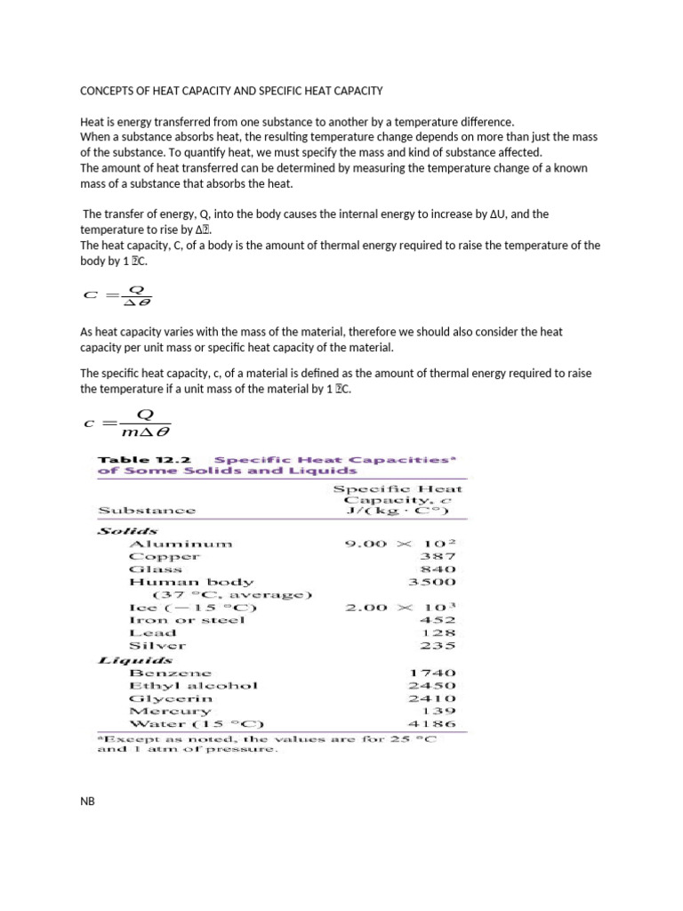 Heat Capacity and Latent Heat | PDF | Latent Heat | Evaporation