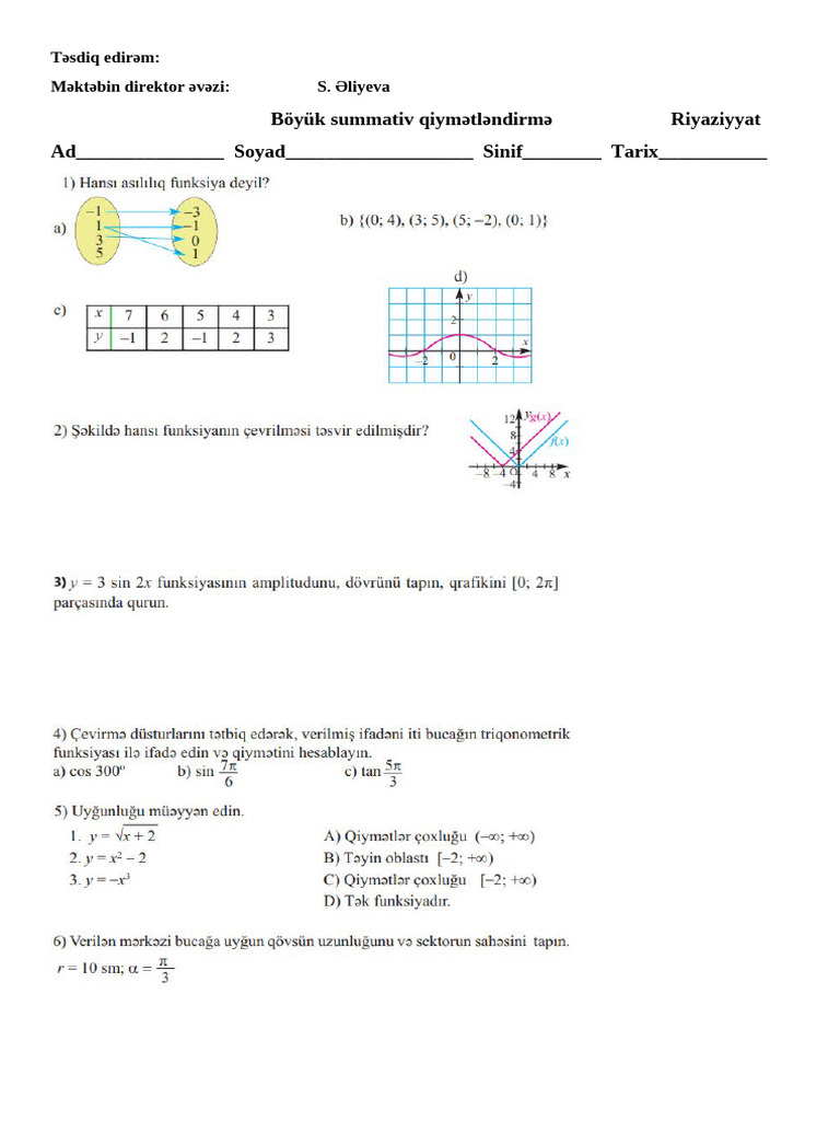 10 Sinif Riyaziyyat BSQ | PDF