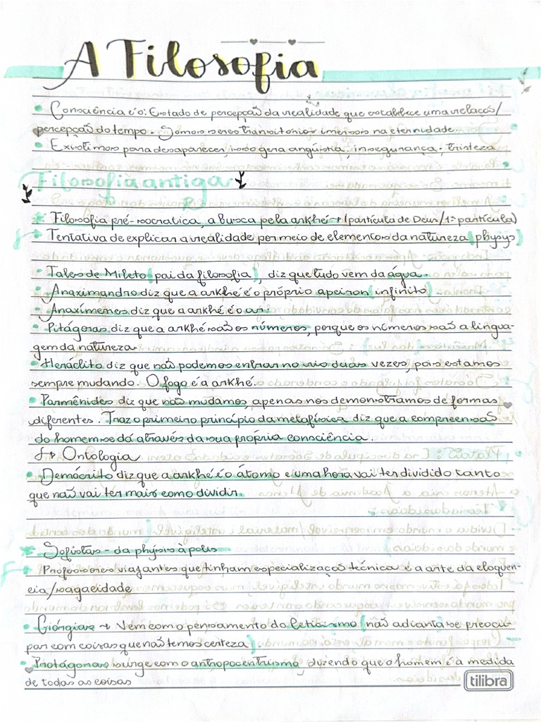 Filosofia - Da Arché Até A Fil Moderna | PDF