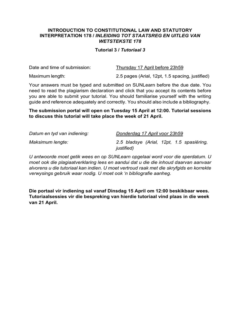 (ConLaw 178) Tutorial 3 - 2025 | PDF