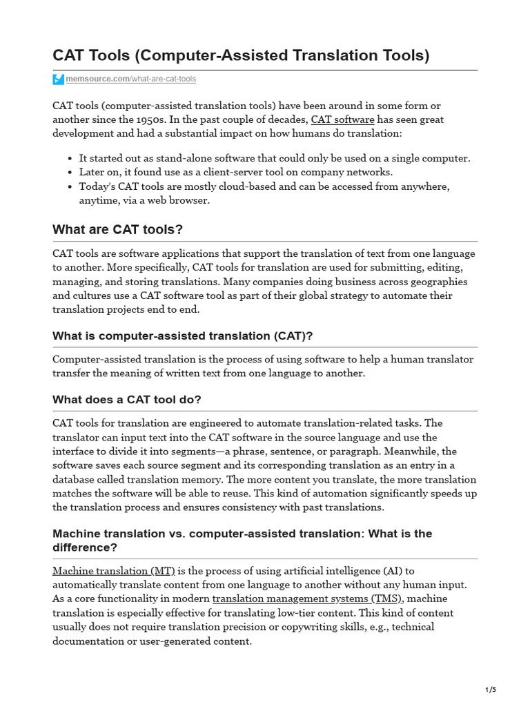 Understanding CAT Tools for Translation | PDF | Translations | Computing