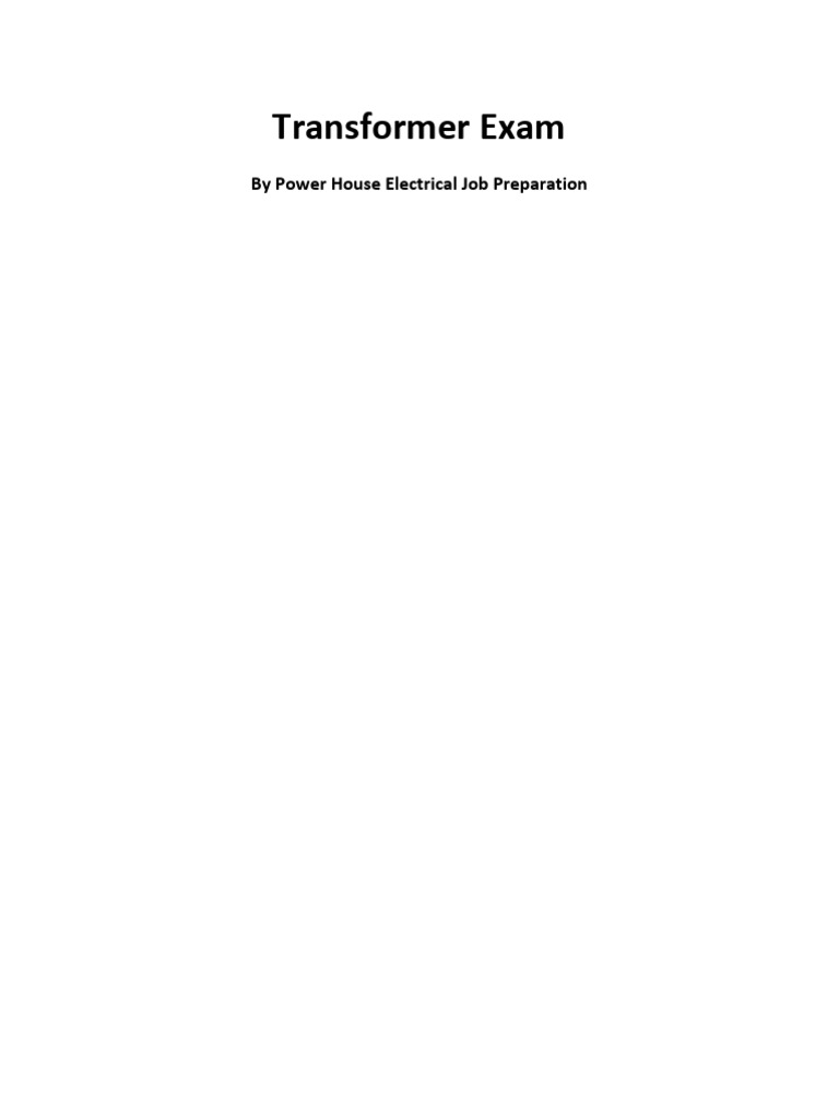 Transformer Exam by Power House EJB | PDF