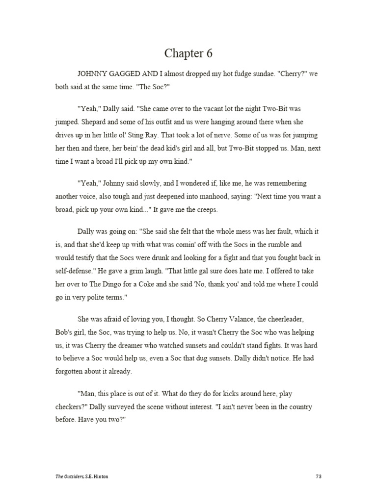 The$Outsiders: ,"S.E."Hinton" 73" | PDF