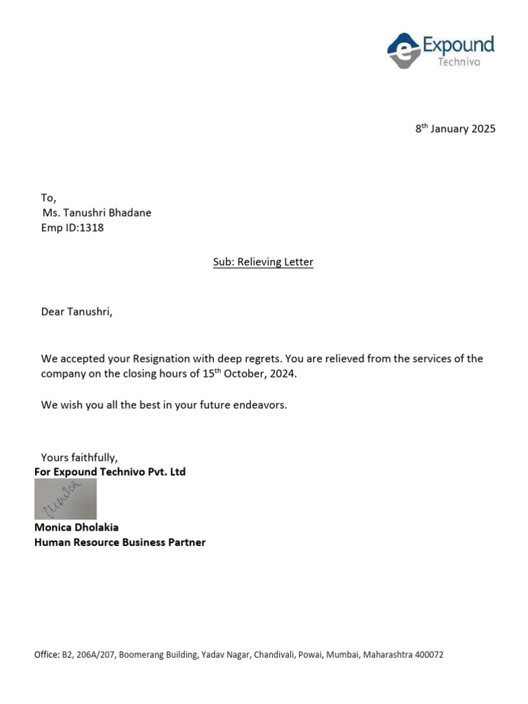 Reliving Letter - Tanushri Bhadane | PDF