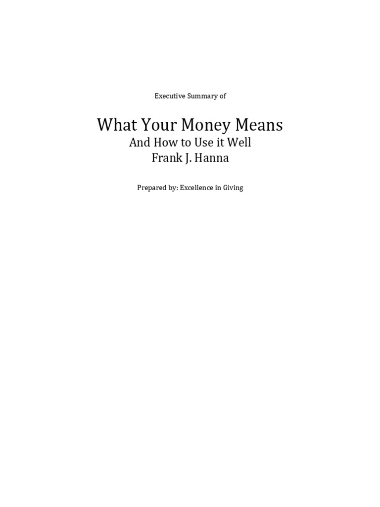 What Your Money Means Edit | PDF | Property | Money