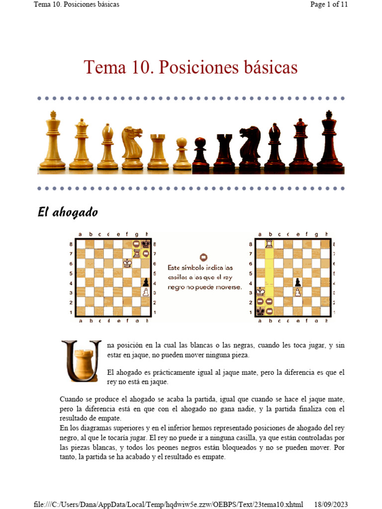 Leccion Posisiones Basicas | PDF | Ajedrez | Juegos tradicionales