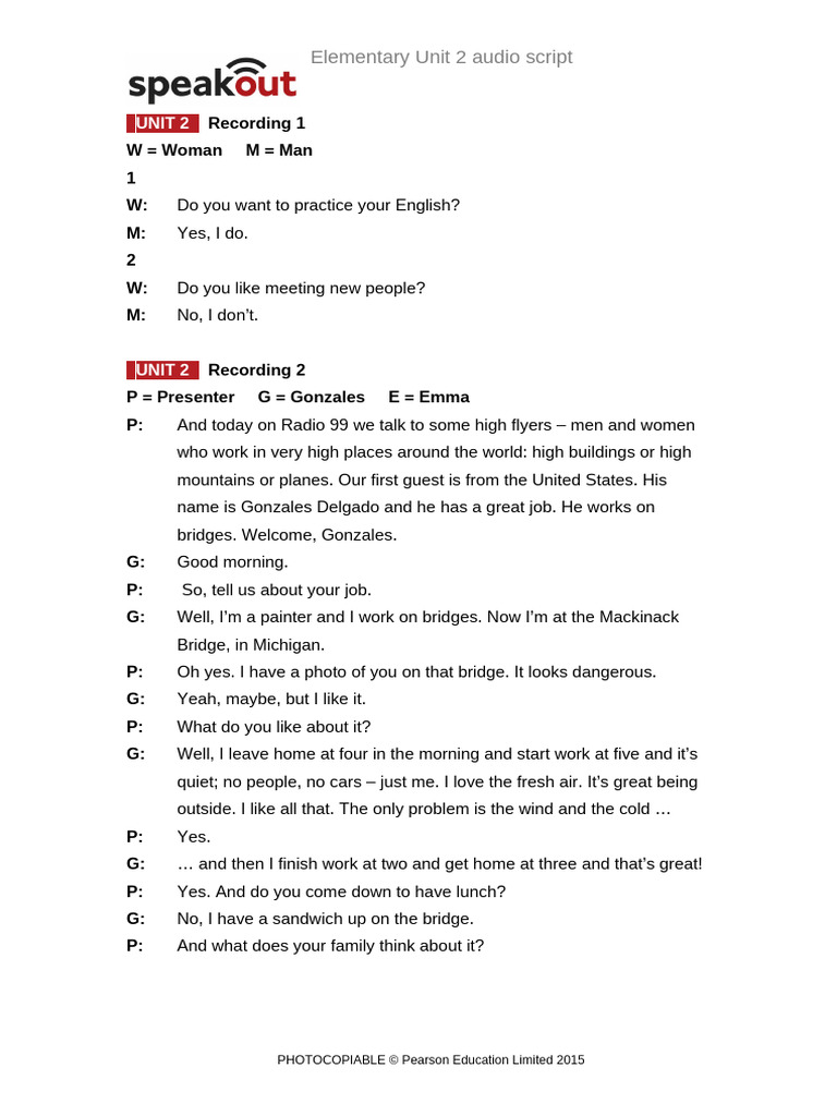 Two-Person English Practice Script | PDF