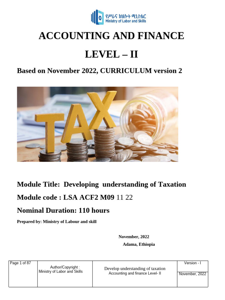 M09 Develop Understanding of Taxation | PDF | Taxes | Income Tax