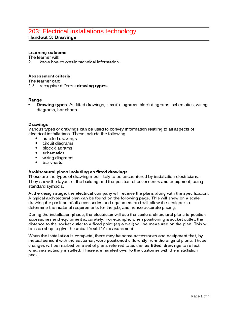 Types of Electrical Installation Drawings | PDF | Electrical Wiring ...