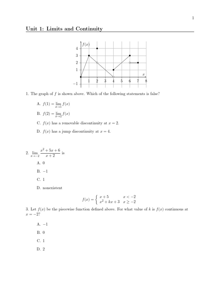 Unit 1 Multiple Choice Practice | PDF