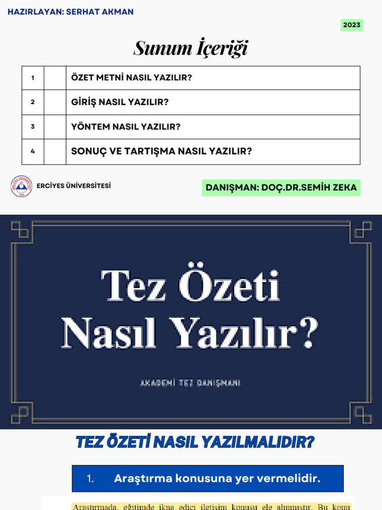 Tez Özeti̇ | PDF