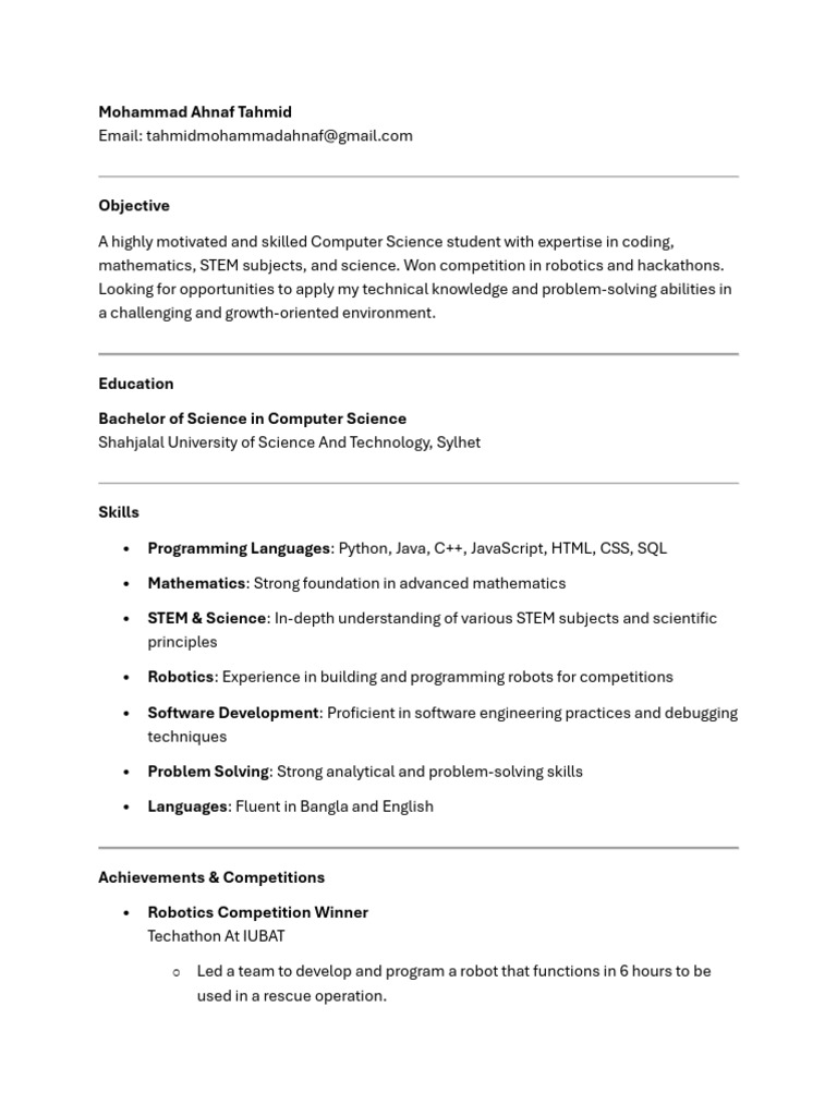 Mohammad Ahnaf Tahmid | PDF