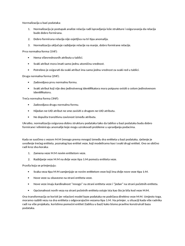 Baze Podataka Teorija | PDF