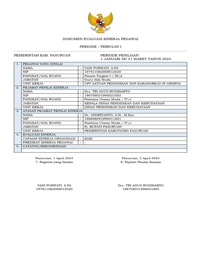 SKP Tribulan 1 | PDF