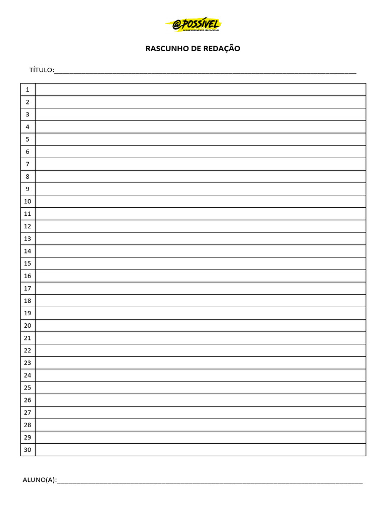 Folha de Rascunho Pré-Enem | PDF