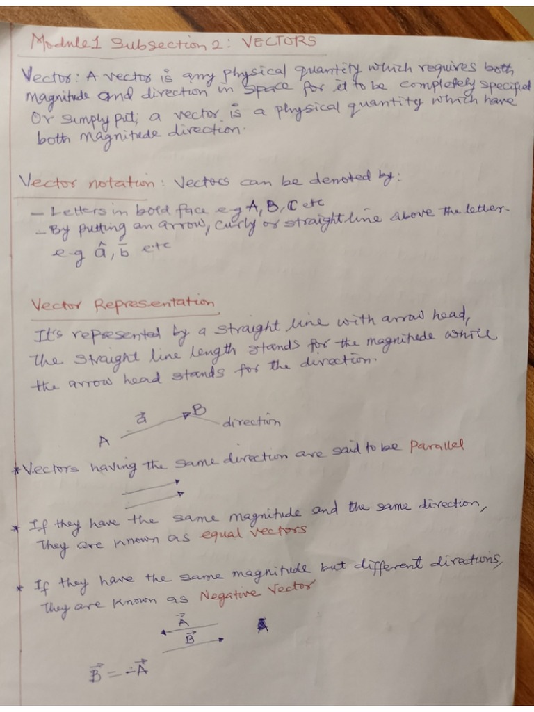 Module 1 Subsection 2 Vectors | PDF