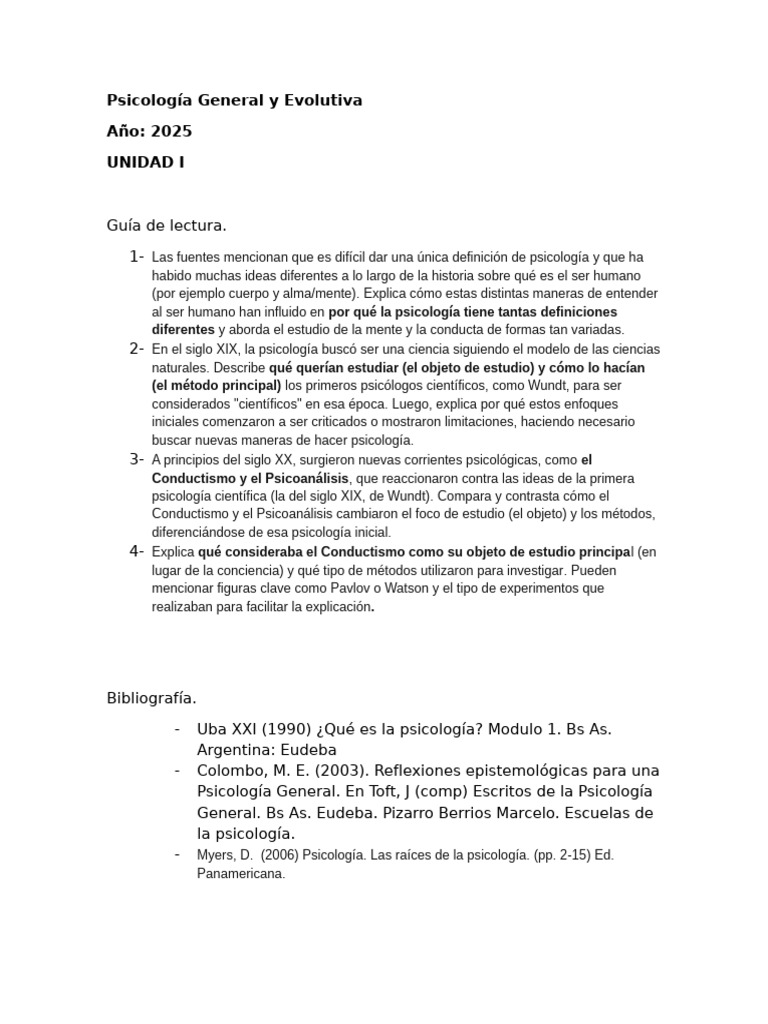 Guia de Lectura UNIDAD 1 | PDF