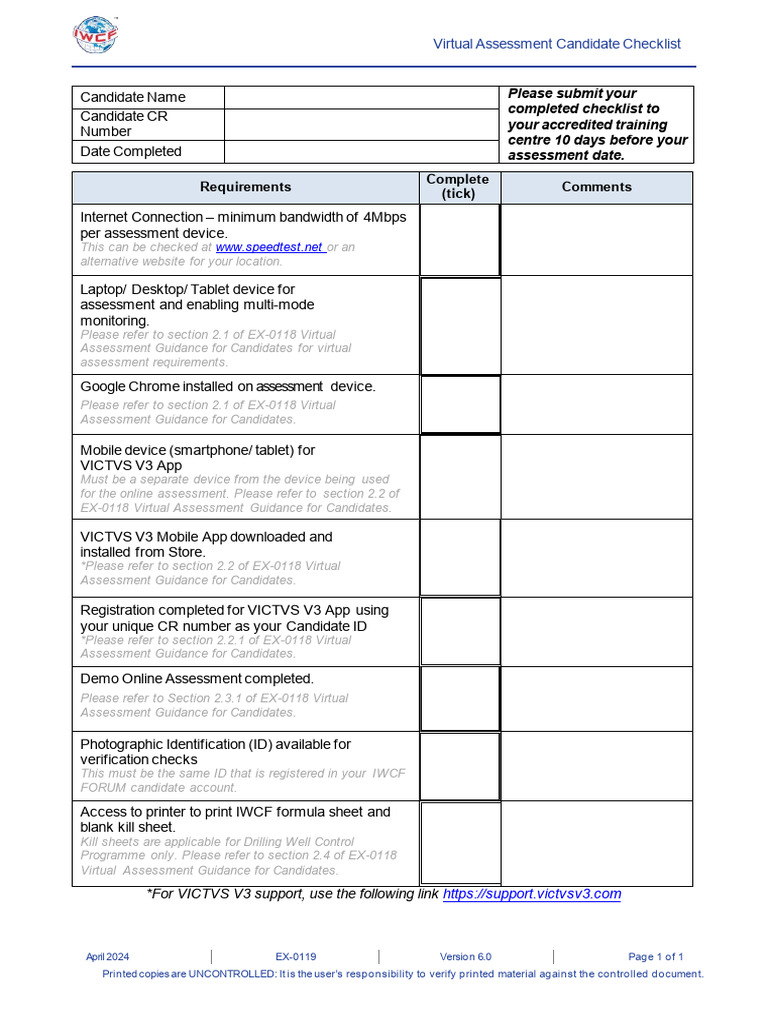 VICTVS V3 Virtual Assessment Checklist | PDF | Mobile App | Mobile ...