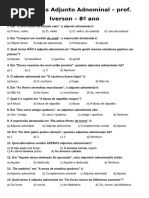 Exercicios 7 Ano Adjunto Adnominal | PDF | Casa e Jardim | Arte