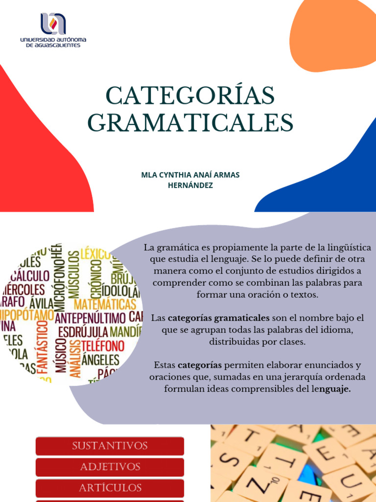 Categorías Gramaticales en Español | PDF | Verbo | Sustantivo