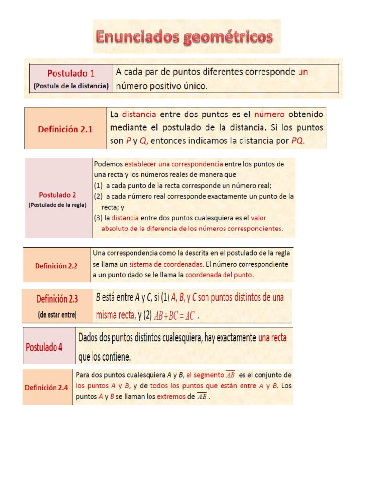 Postulados de Geometria | PDF