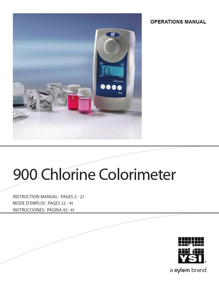 Chlorine Colorimeter YSI 250900Y | PDF | Chlorine | Ph