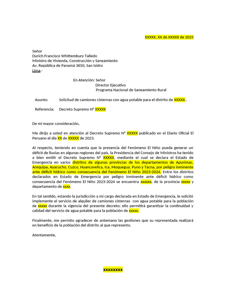 Solicitud para Enviar A MVCS | PDF