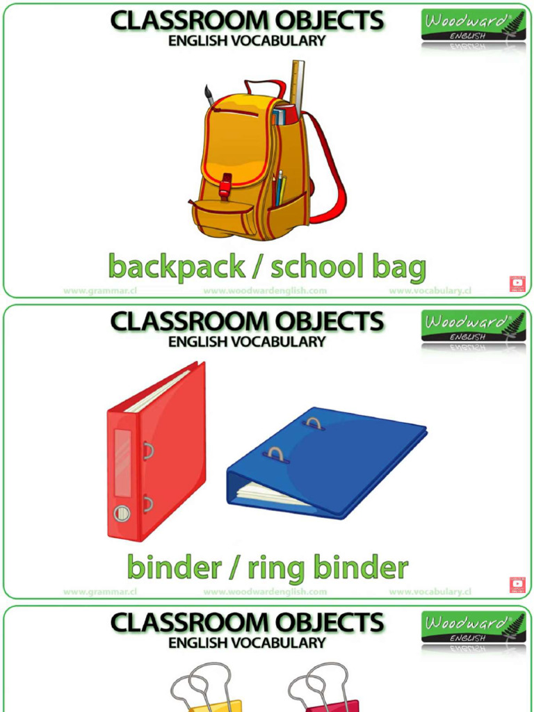 Classroom Objects | PDF