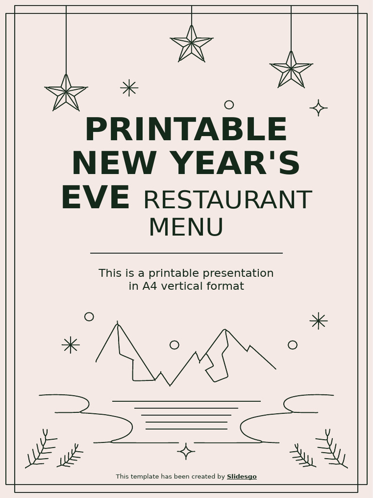 Printable New Year's Eve Restaurant Menu by Slidesgo | PDF | Planets ...