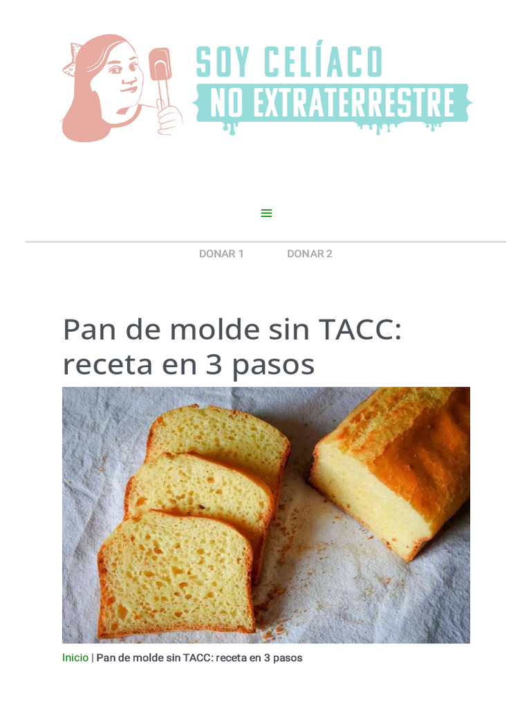 Pan de Molde Sin TACC - Receta en 3 Pasos | PDF | Panes | Alimentos