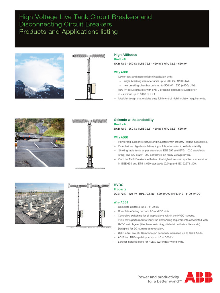 1HSM 9543 23-07en LTB and DCB Application Listing 2014 Edition 1, 2014-04 | PDF | High Voltage ...