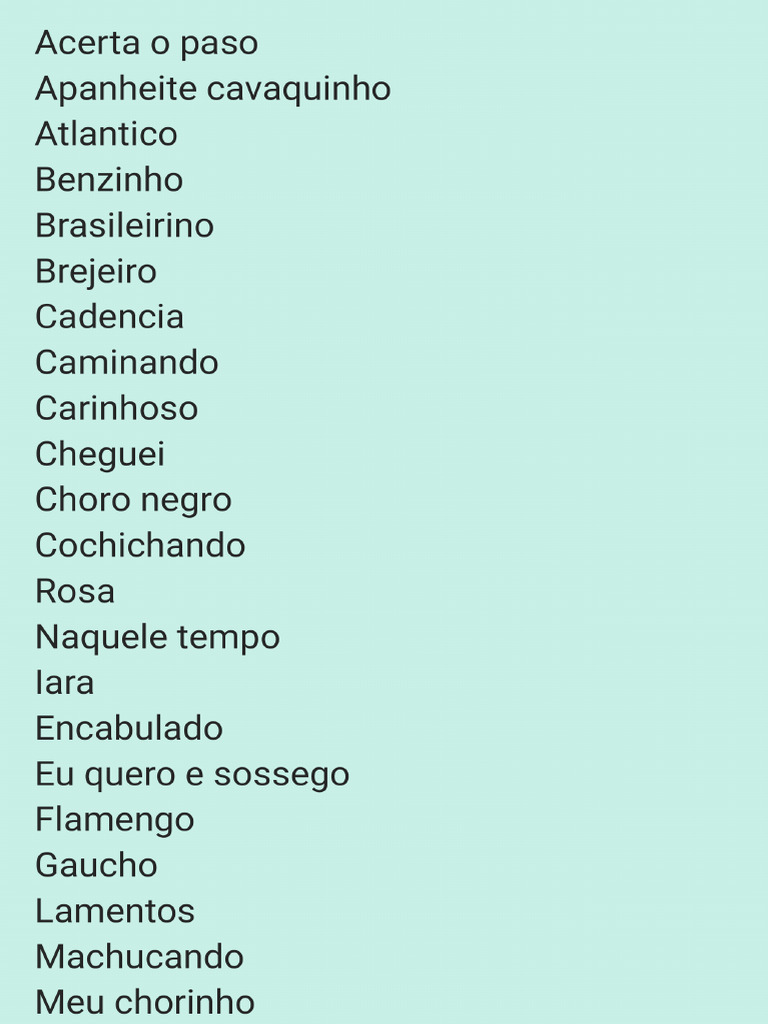 Repertório Choro | PDF
