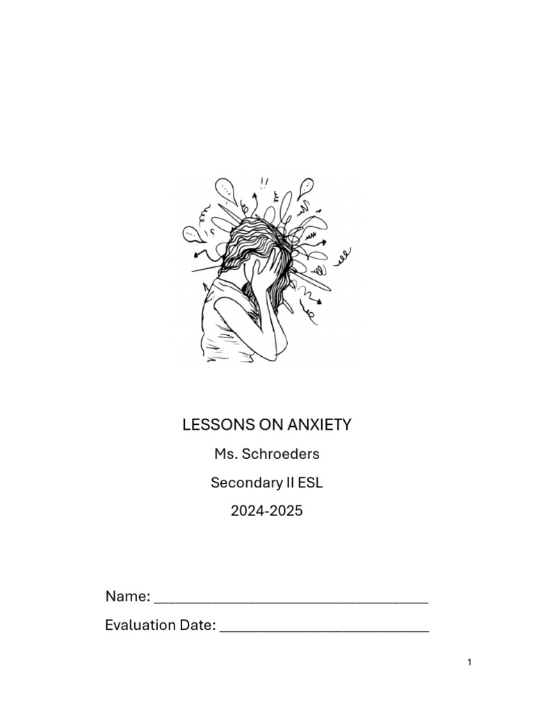 LESSONS ON ANXIETY - Workbook | PDF | Anxiety | Psychology