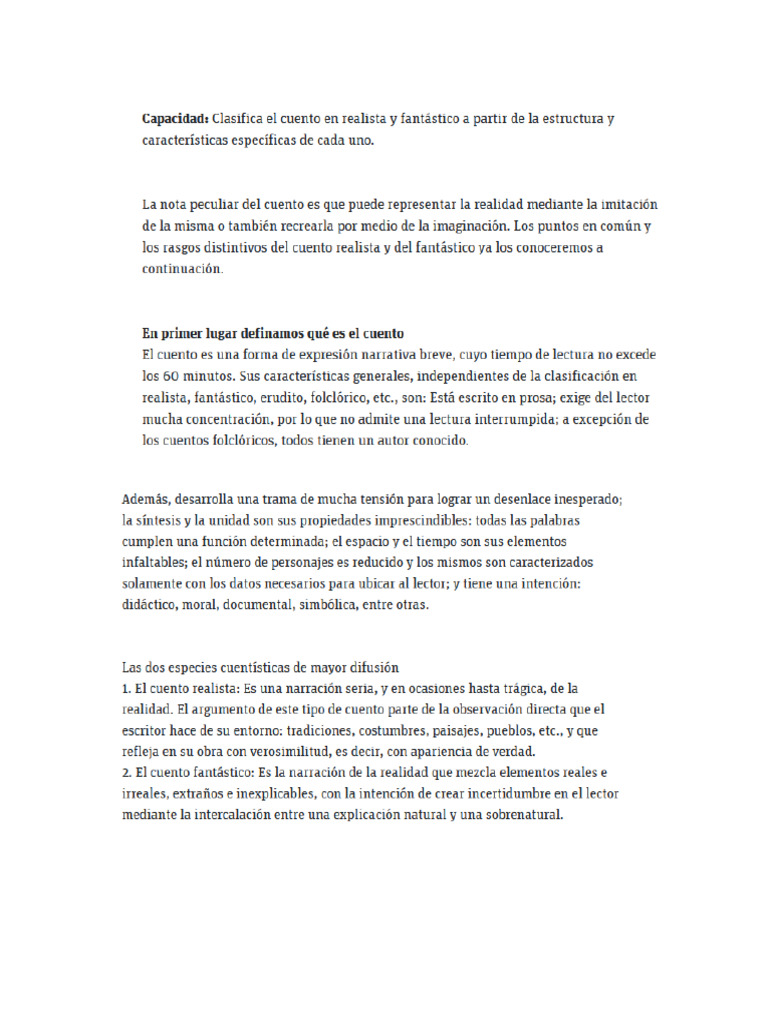 Cuento Realista y Fantástico - Características | PDF | Hermanos Grimm