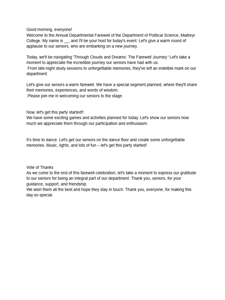 Farewell Speech | PDF