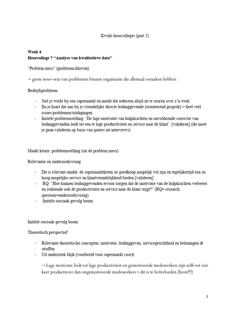 Kwalo Hoorcolleges Part 2 | PDF