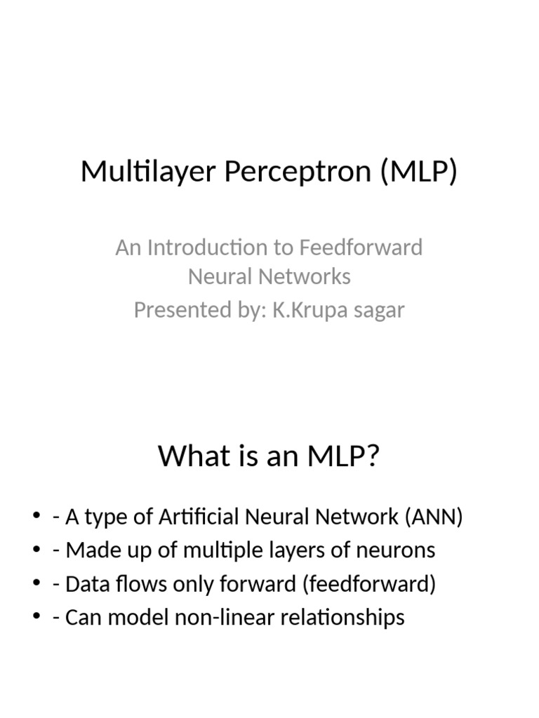 Types of Multilayer Perceptrons | PDF