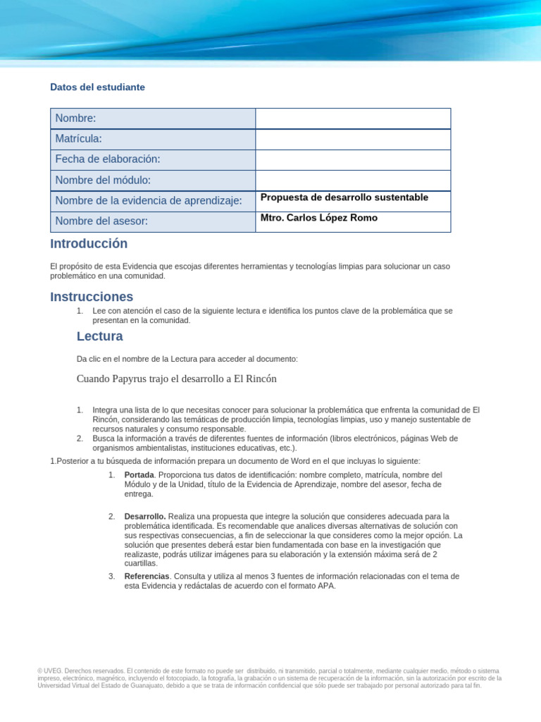 Valdez Eliel Propuesta de Desarrollo Sustentable2 | PDF | Residuos | Agua