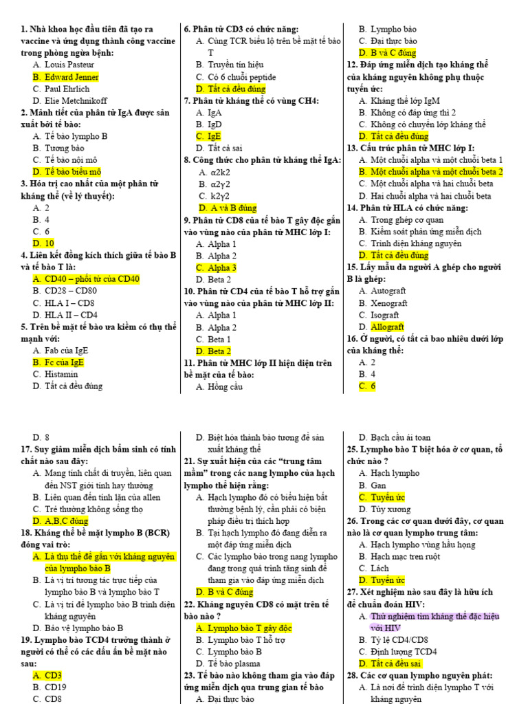 Miên Dich 100 DA 1 1 | PDF