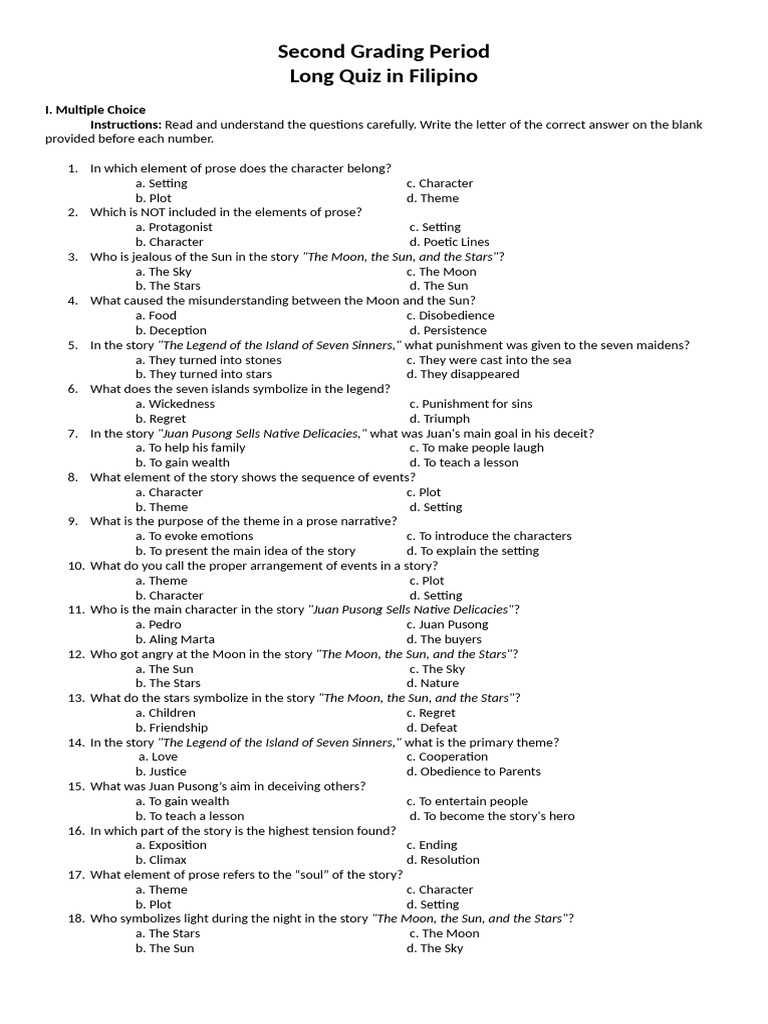 Second Grading Period ENGLISH | PDF