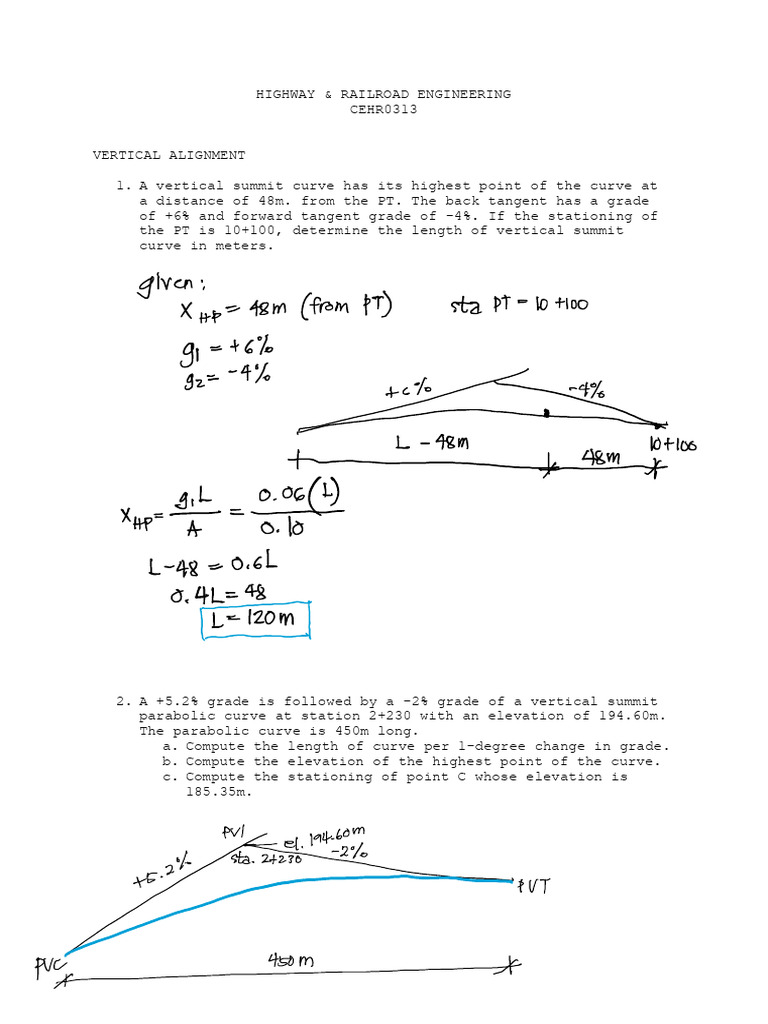 CEPC0203 Vertical Curves (Addl Samples) | PDF | Differential Geometry ...