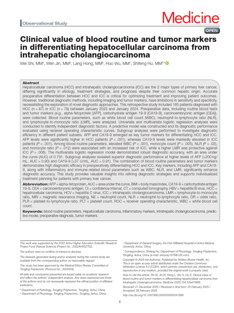 clinical_value_of_blood_routine_and_tumor_markers.58 | PDF | Medical ...