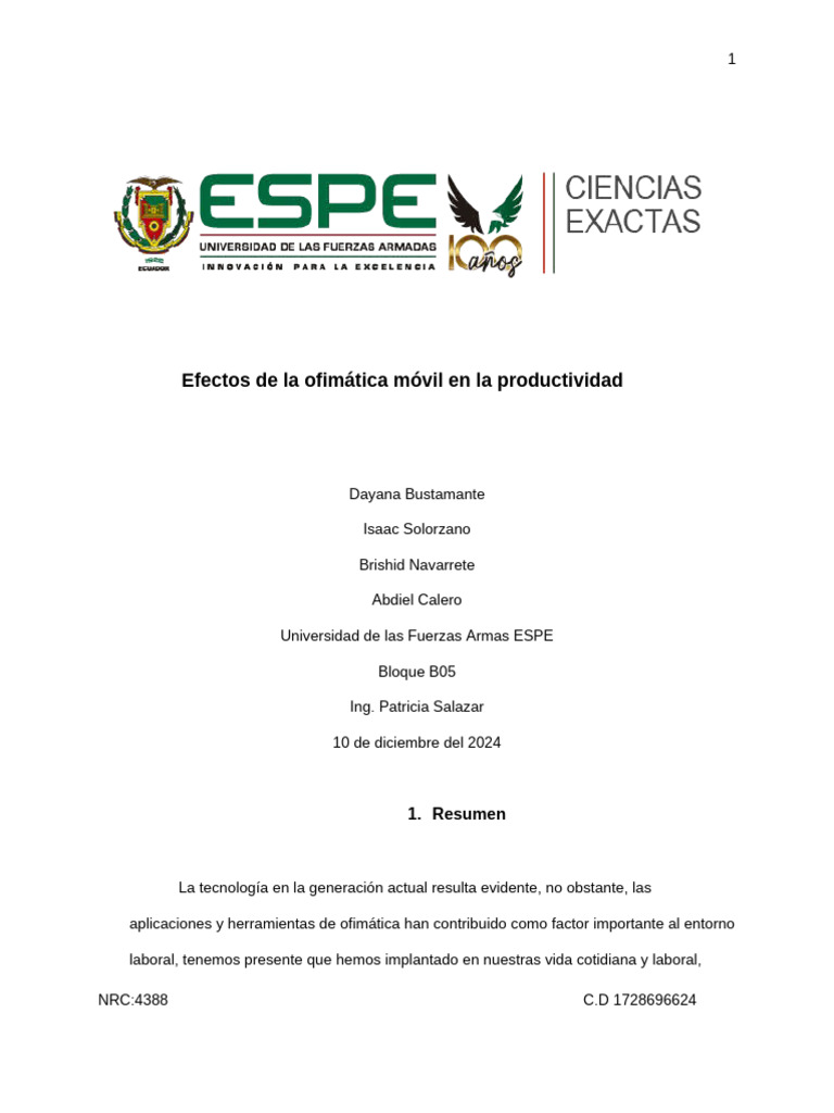 Proyecto de Ofimatica 4388 Grupo5 | PDF | Microsoft | Procesador de textos