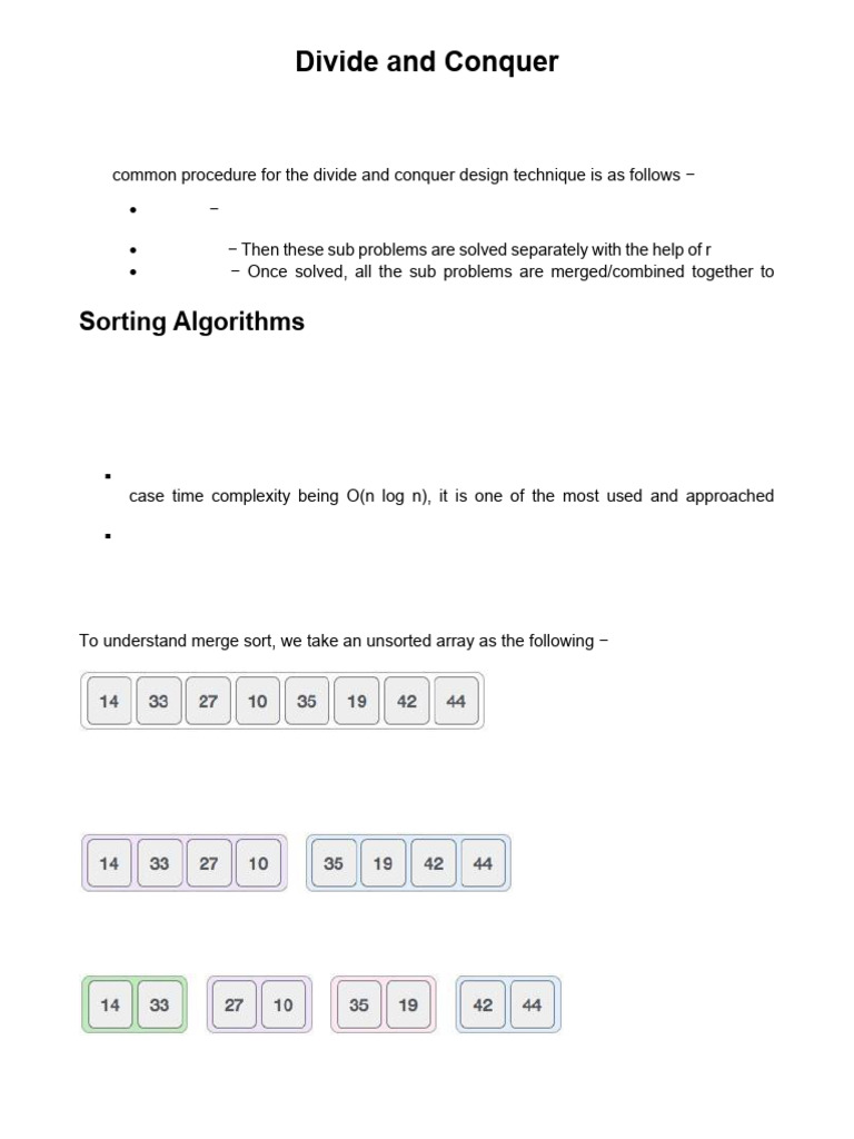 Divide and Conquer Technique | PDF | Computer Science | Computing