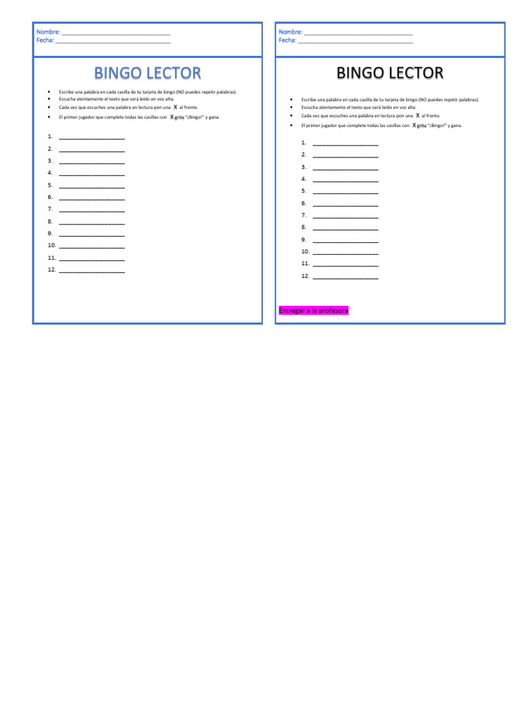 Bingo Lector | PDF